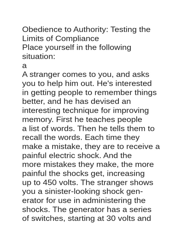 Obedience | PDF | Leadership | Obedience (Human Behavior)