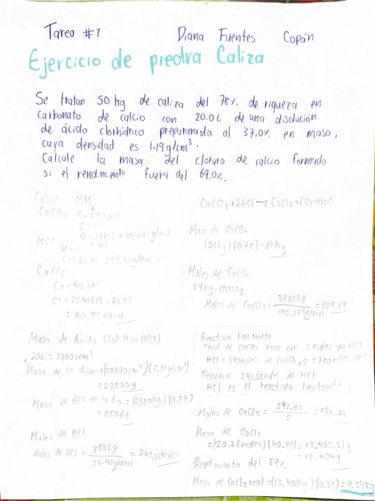 Tarea 1 Estequiometria Diana - Compressed | PDF