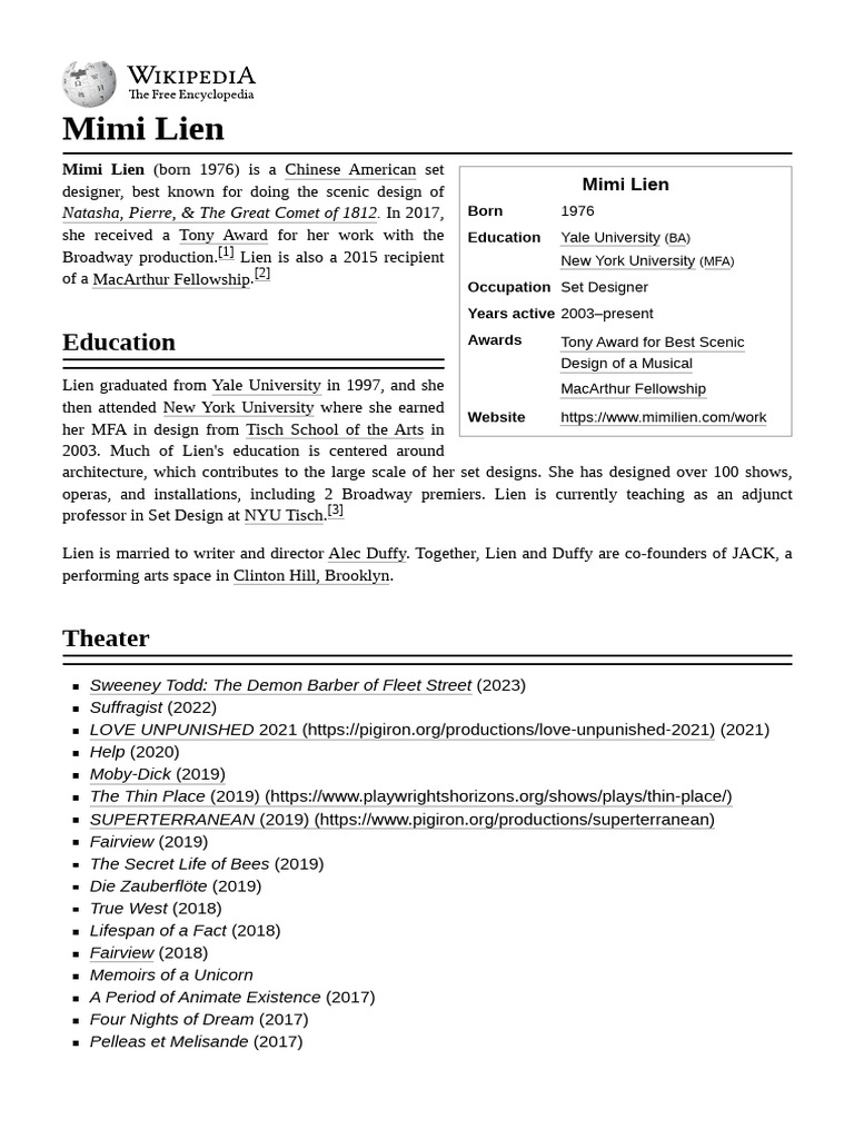 Mimi_Lien | PDF | Theatre