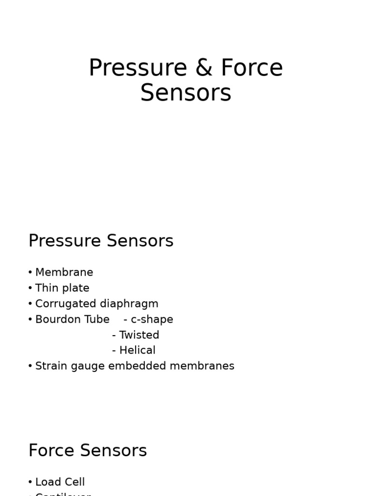 5 Pressure Sensors | PDF