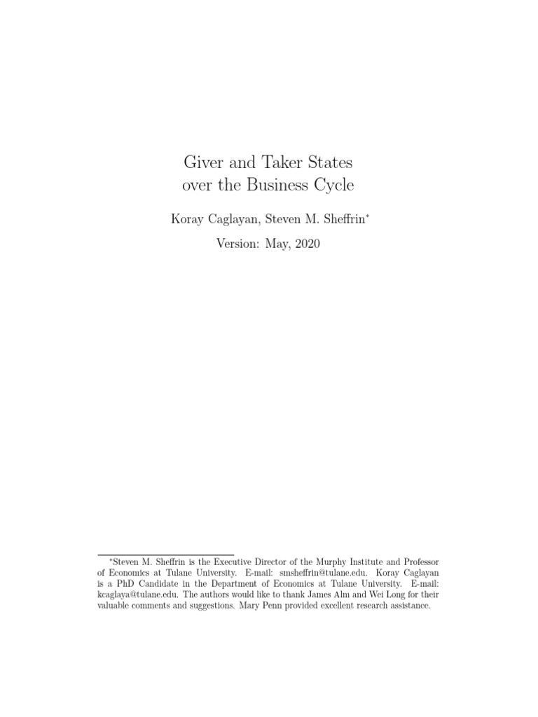 Giver Taker States KC and SS Submission | PDF | Recession | Government ...