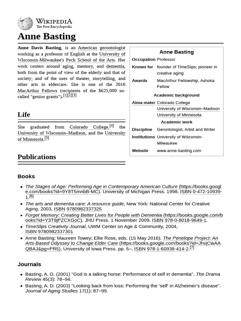 Anne_Basting | PDF | Geriatrics | Gerontology