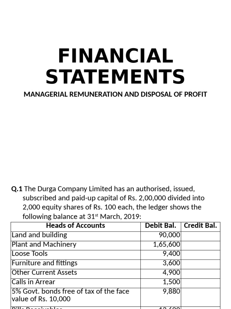 Financial Statements MR | PDF | Expense | Depreciation