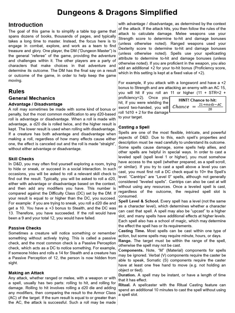 DND SIMPLIFIED-2 | PDF