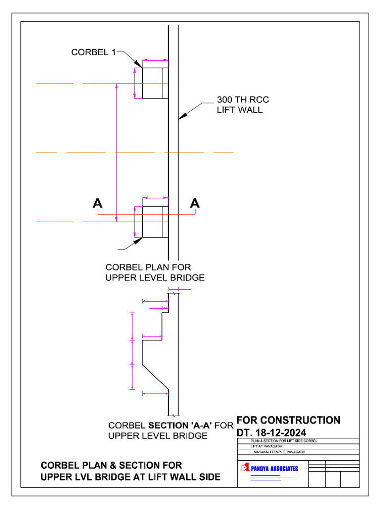 02 - Plan & Section For Corbel For Upper LVL Bridge-Model | PDF
