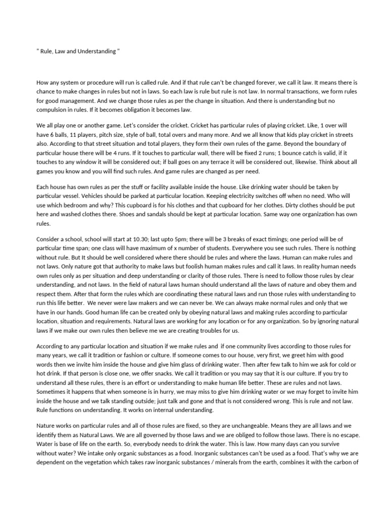 Understanding Rules vs. Laws | PDF | Foods | Water