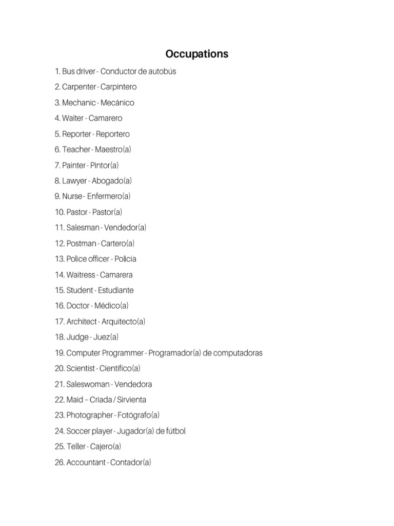 Occupations | PDF