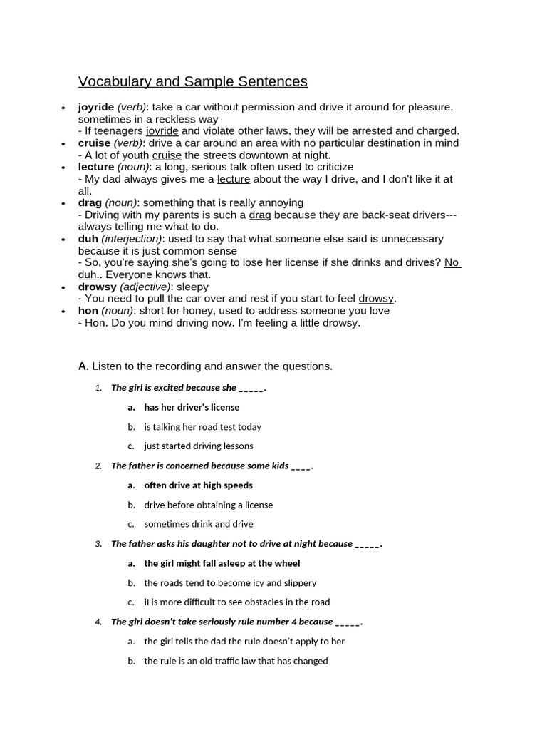 30-07 Driver's License - Answer Sheet | PDF