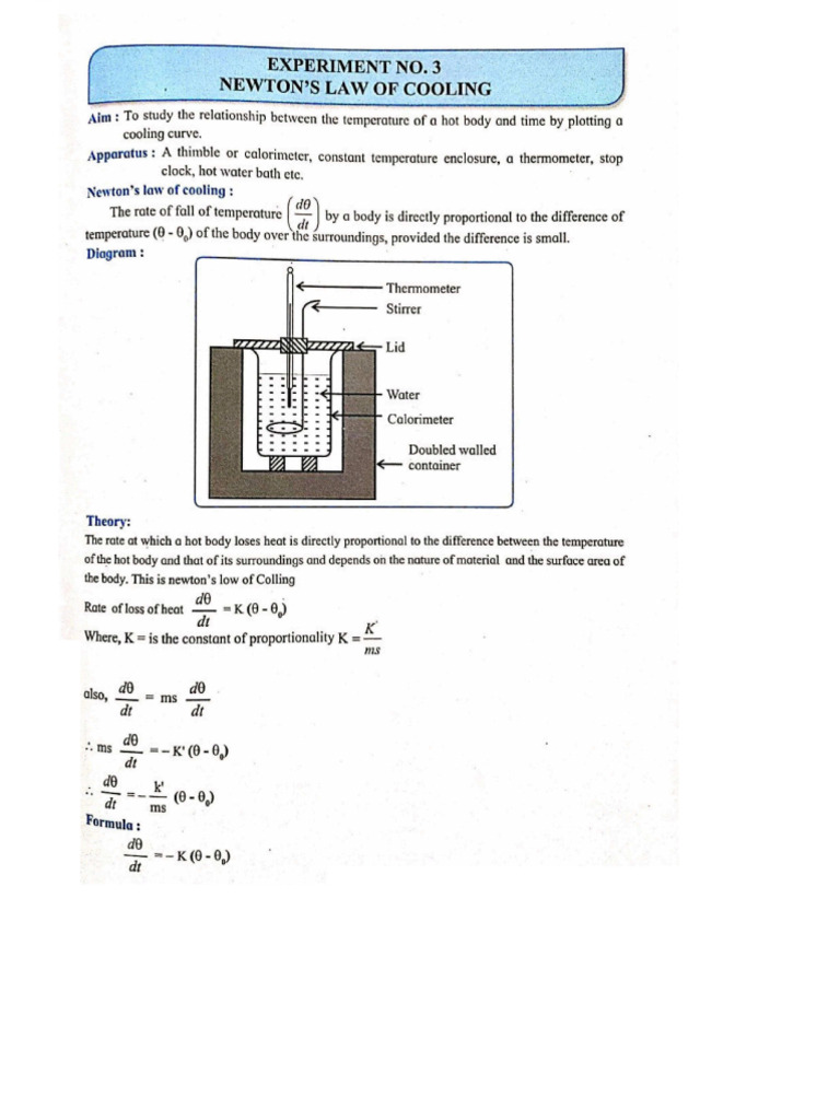 3 Newtons Law of Cooling | PDF