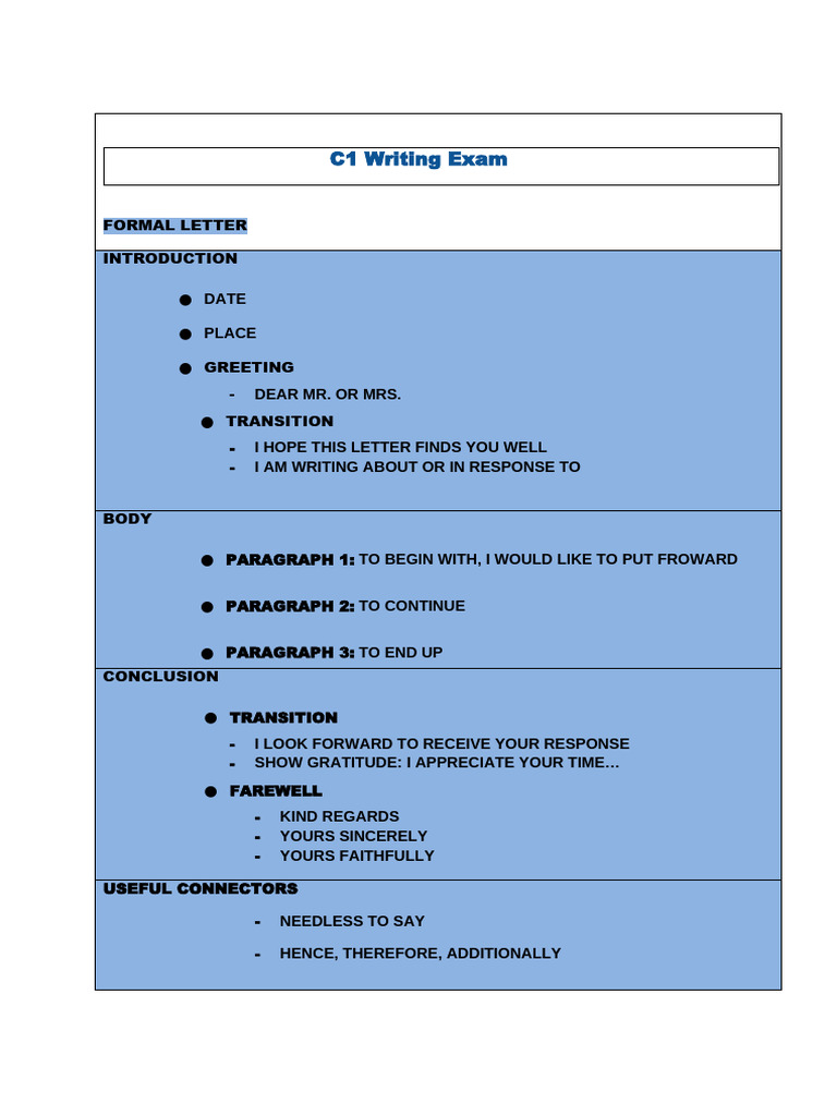 C1 Writing Exam MAP | PDF | Verb | Subject (Grammar)