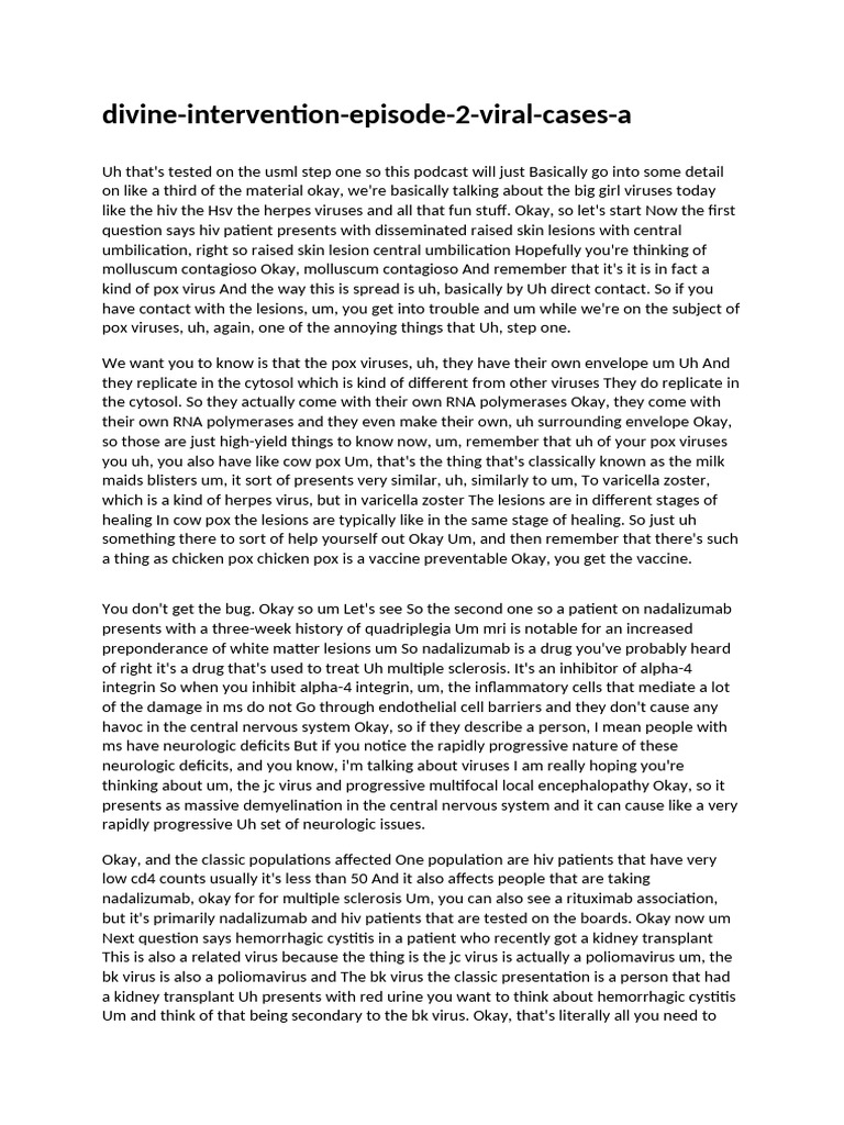 ep 2 transcript | PDF | Hiv | Reverse Transcriptase