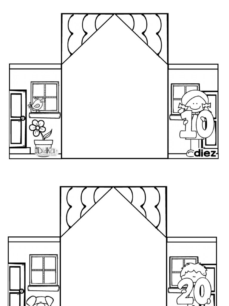 53.casitas - Familia de Números A Blanco y Negro | PDF