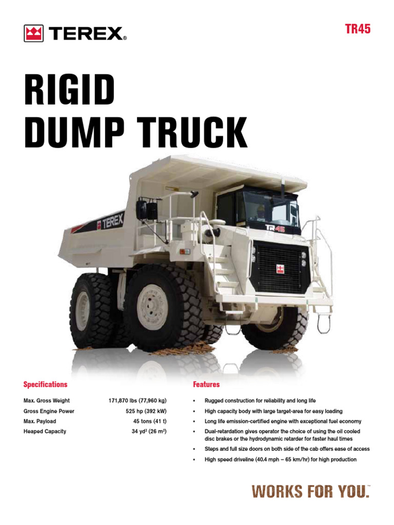 terex-tr45-brochure-imperial | PDF | Brake | Horsepower