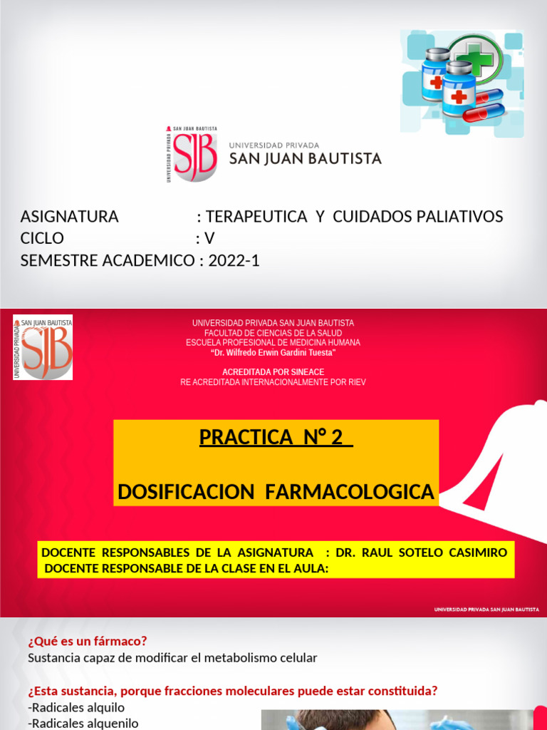 PRACTICA II DOSIFICACION FARMACOLOGICA | PDF | Bioquímica | Química