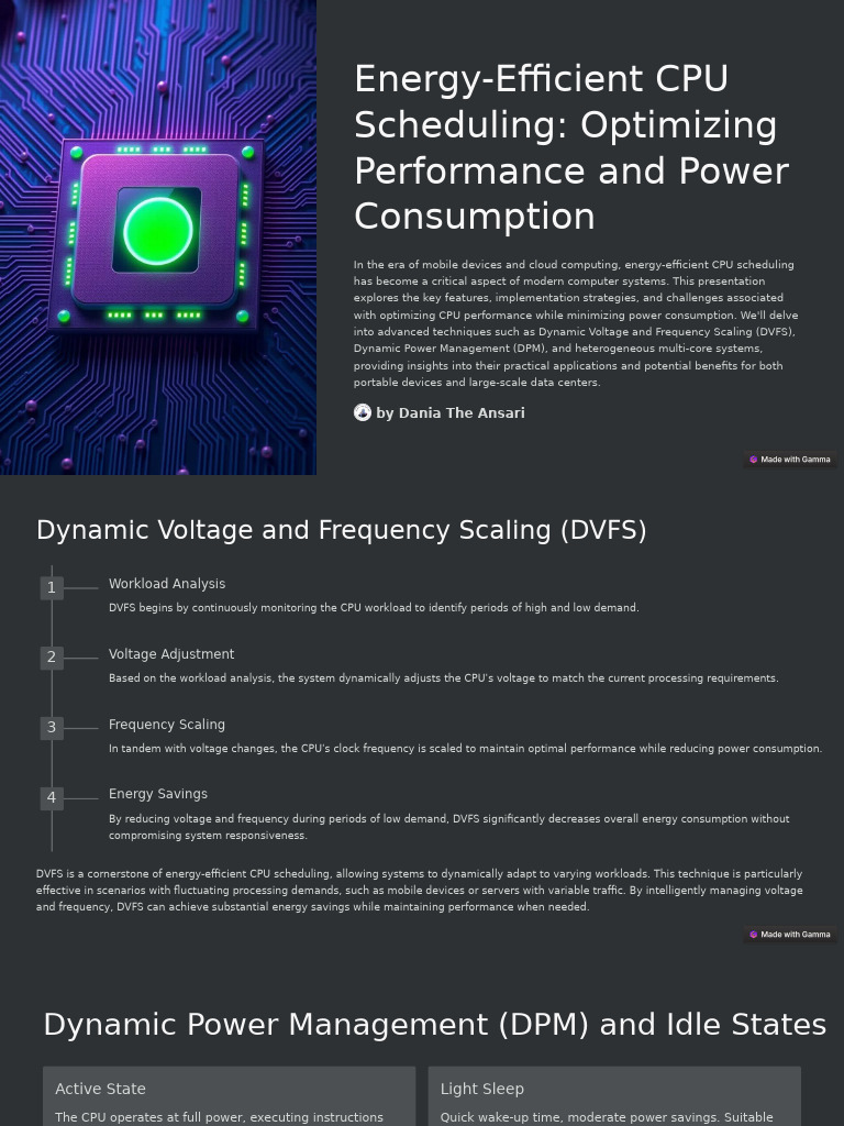 Energy Efficient CPU Scheduling Optimizing Performance and Power Consumption | PDF | Efficient ...