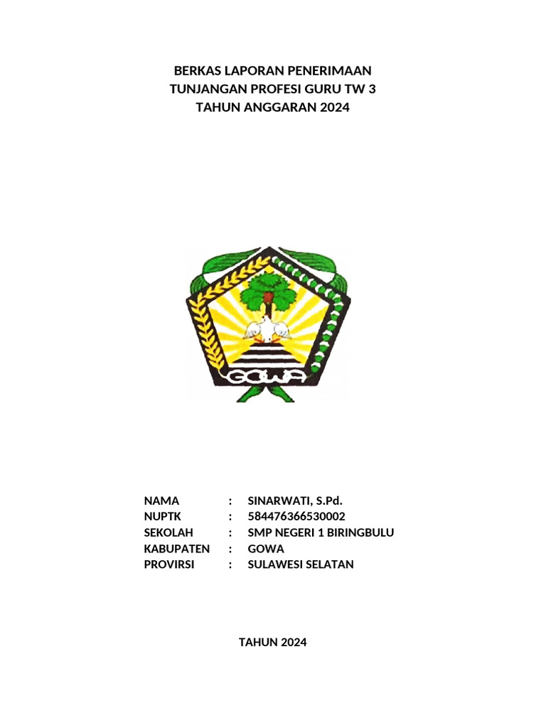 LAPORAN PENERIMAAN TUNJANGAN PROFESI GURU TAHUN ANGGARAN 2023 | PDF LAPORAN PENERIMAAN TUNJANGAN PROFESI GURU TAHUN ANGGARAN 2023 | PDF