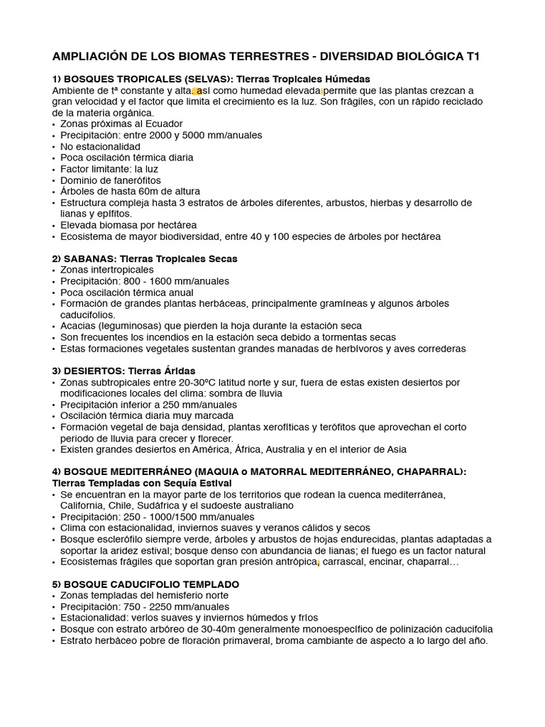 BIOMAS resumen | PDF | Clima templado | Zona tropical
