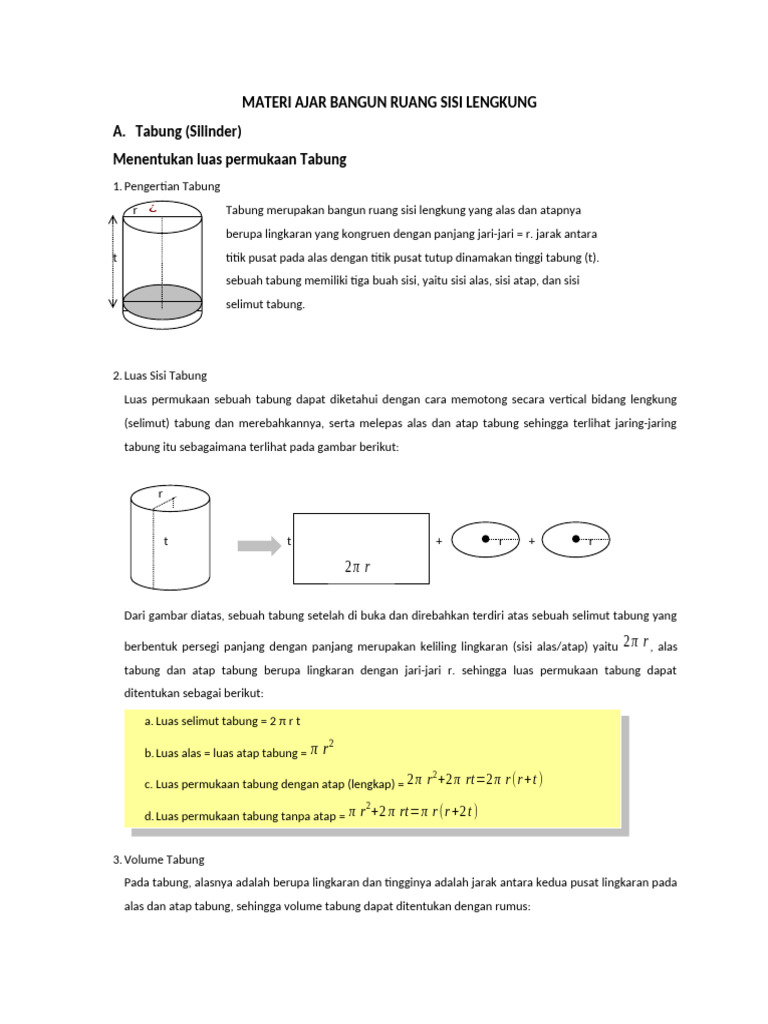 Materi Ajar Tabung | PDF