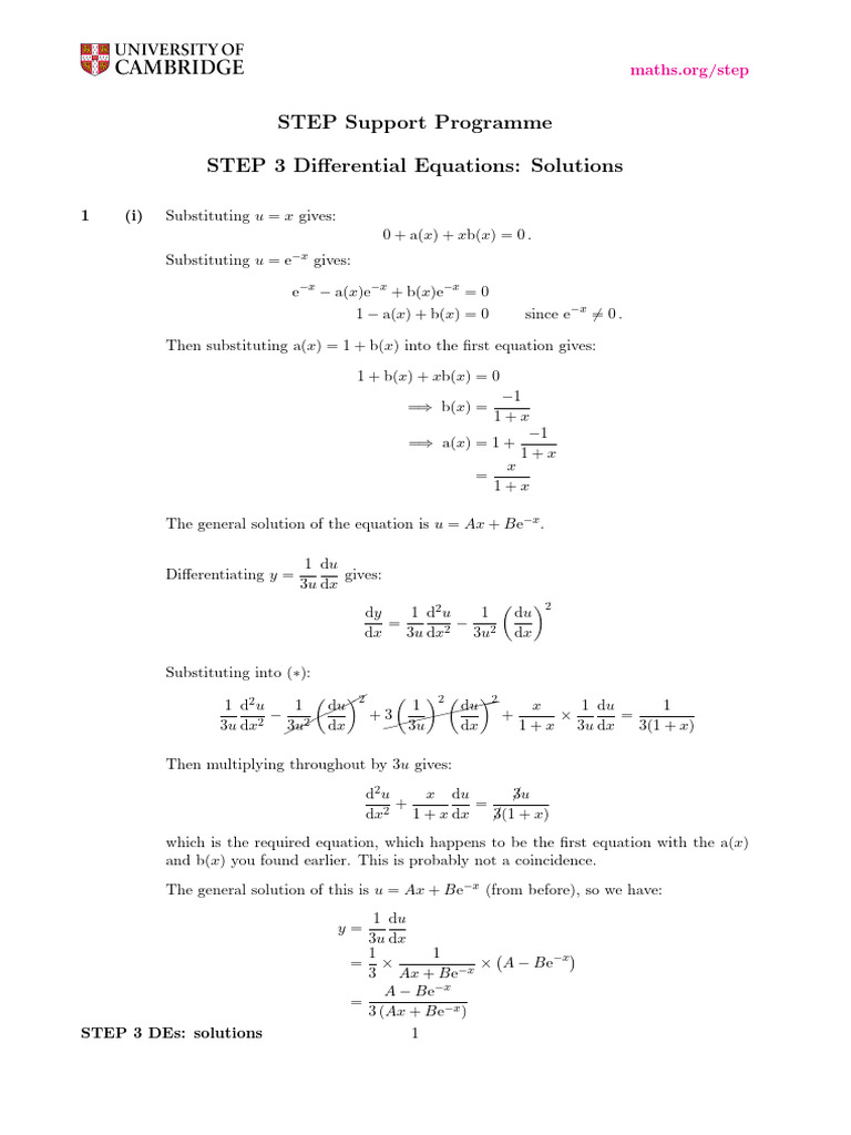 De Solutions 3 | PDF | Equations | Abstract Algebra