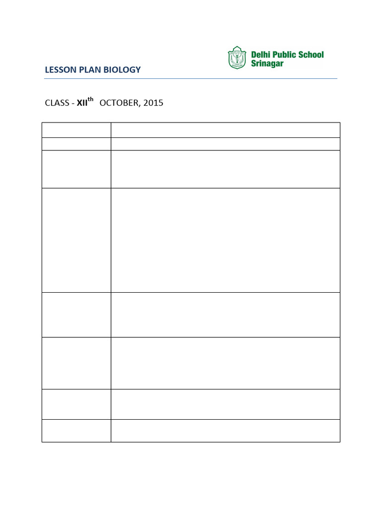 Biology Lesson Plan: Biotechnology Focus | PDF