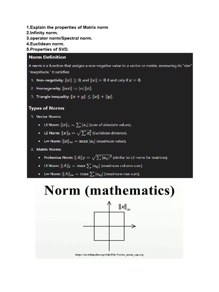 Norms & Porperties | PDF