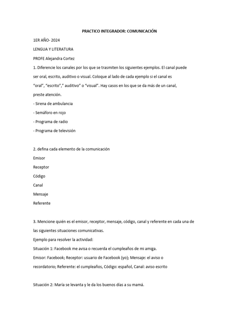 PRACTICO INTEGRADOR LENGUA | PDF