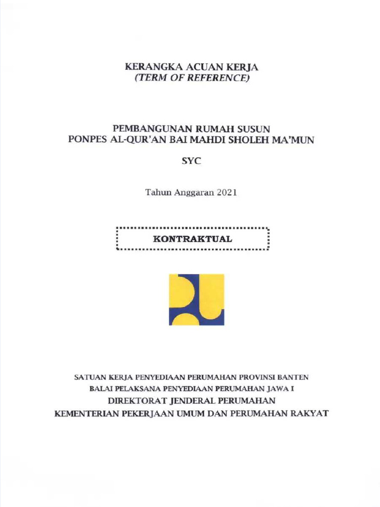 PDF Kak Pembangunan Rusun Bai Mahdi 09072021 Compress | PDF