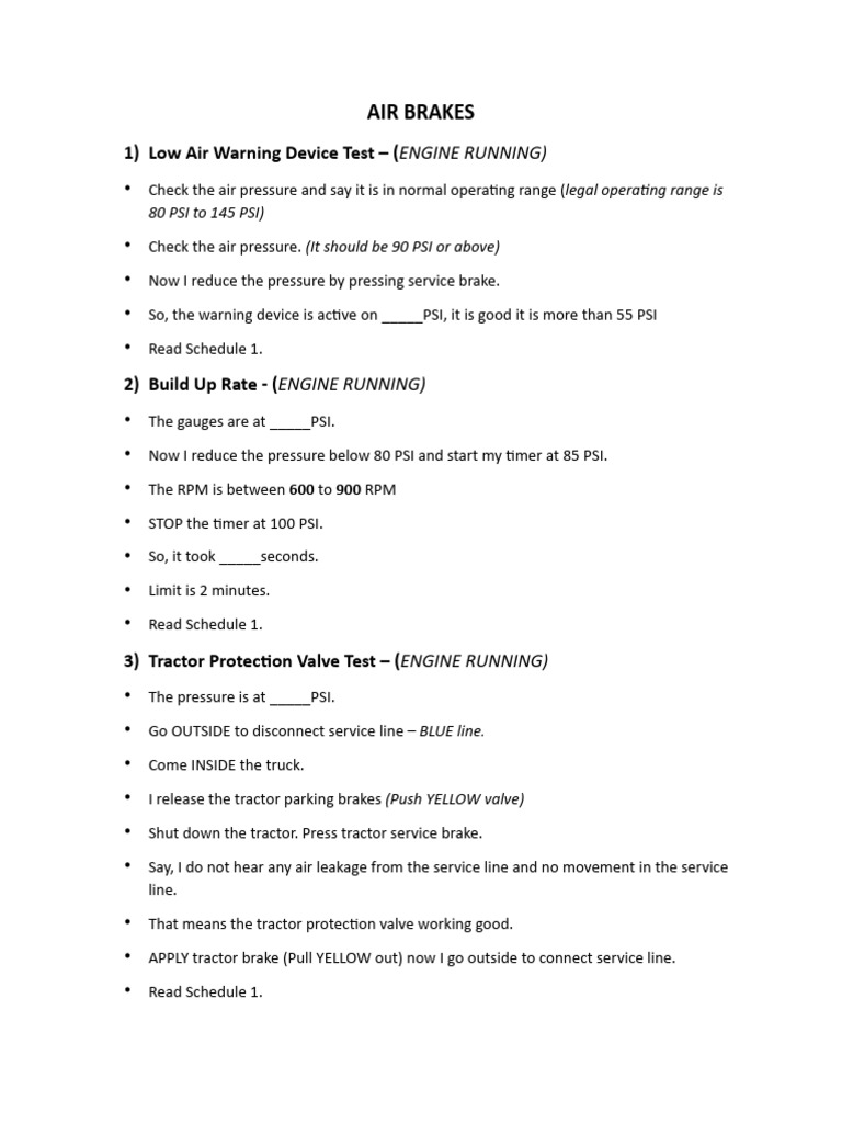 Air Brakes Torque Inspection | PDF | Valve | Vehicle Parts