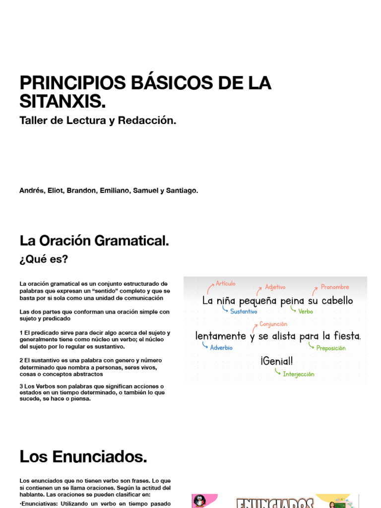 Sintaxis Santiago 2 | PDF | Predicado (Gramática) | Asunto (gramática)