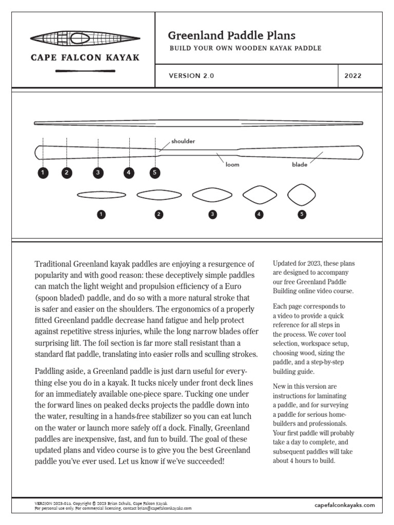 CFK Paddle Plans 202301a-230123-214155 | PDF | Kayak | Wood