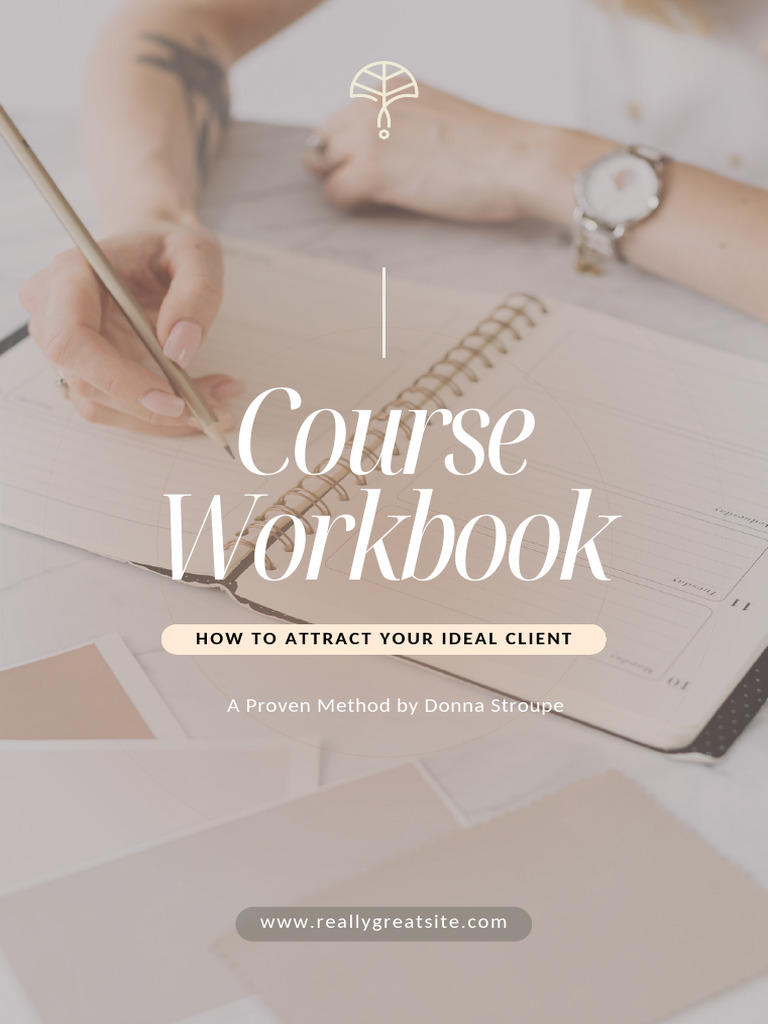 Neutral Cream Elegant Luxury Classy Minimalist Course Workbook Template ...