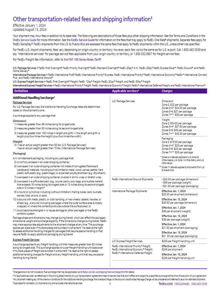 Fees_Shipping_Informationr | PDF | Cargo | Fed Ex