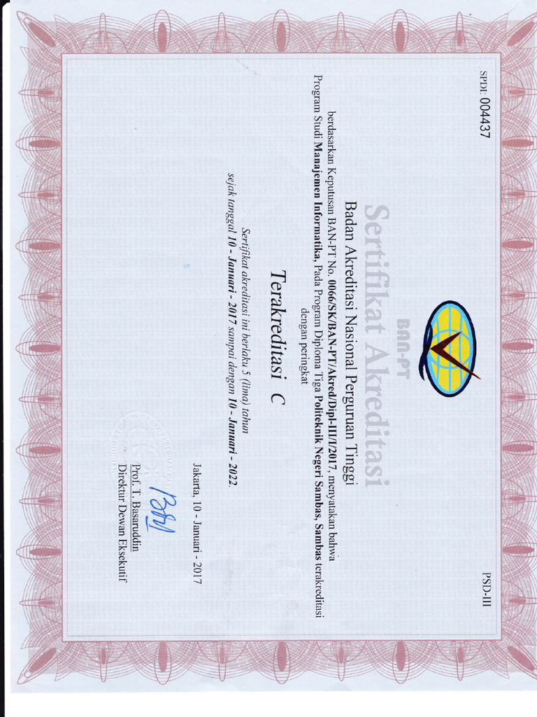 Mif - Sertifikat Akreditasi 2017-2022 | PDF