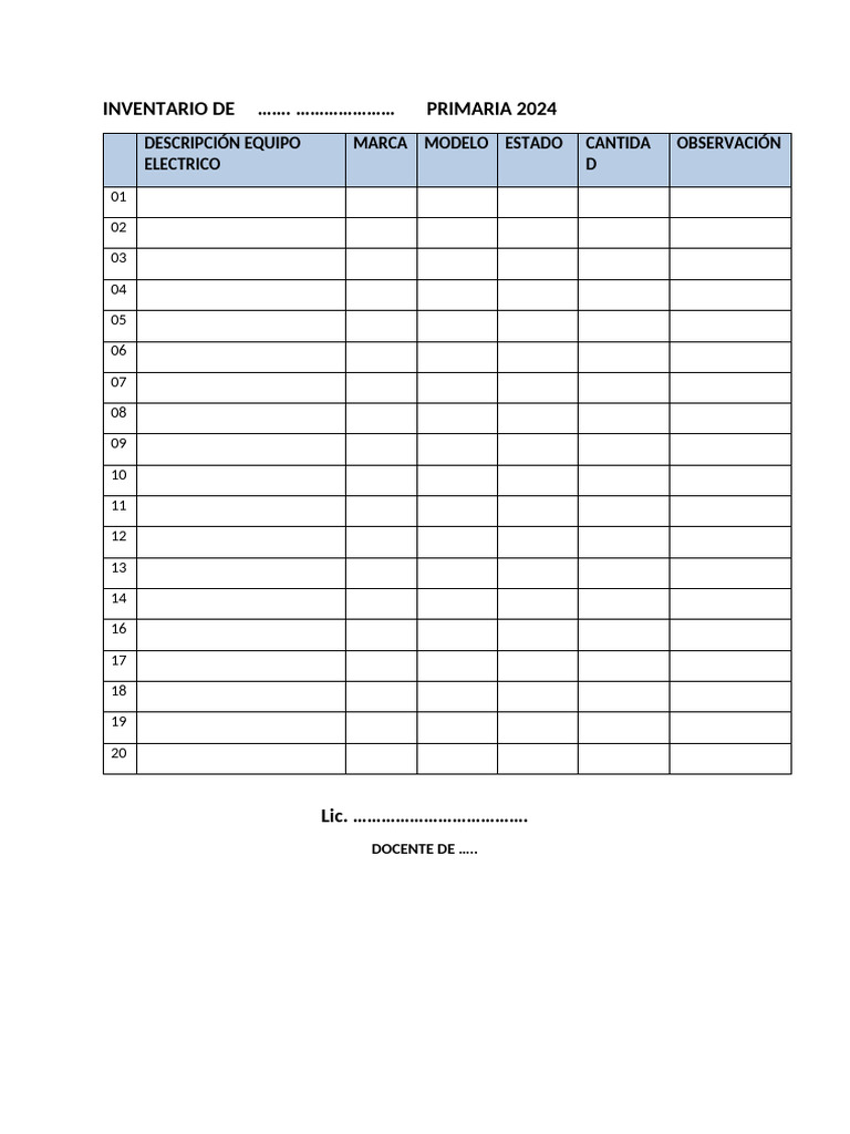 INVENTARIO 2024 | PDF