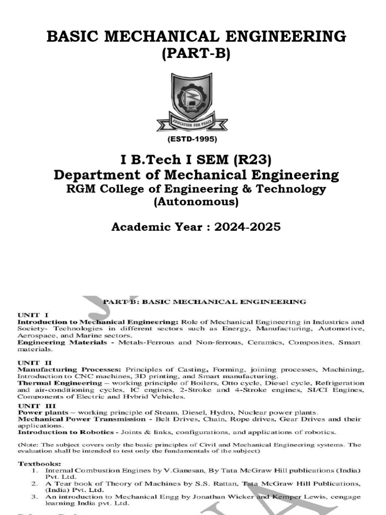 BME-UNIT-I | PDF | Electricity Generation | Metals