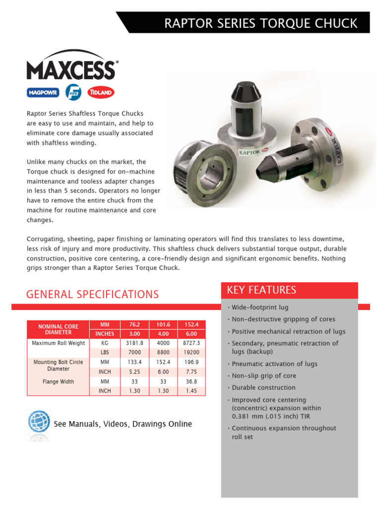Tidland - Raptor Torque Chuck 1 | PDF