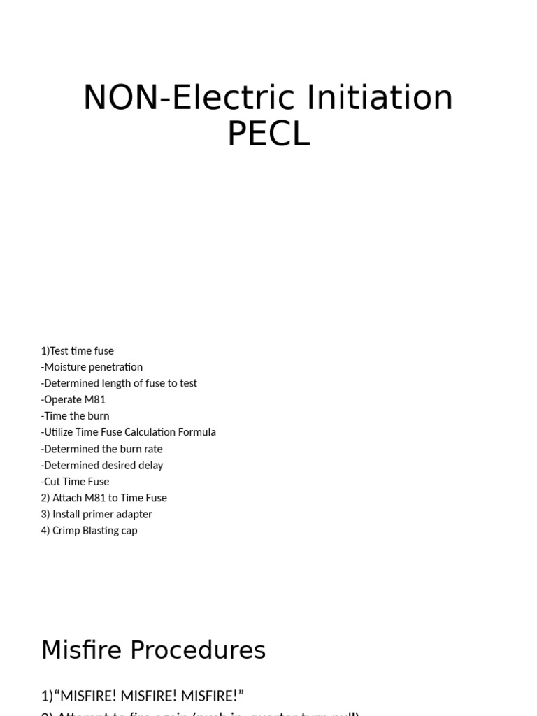 NON-Electric Initiation PECL | PDF
