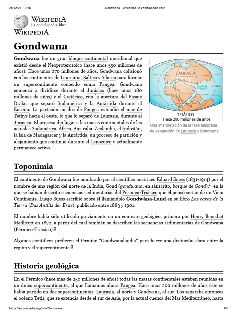 Gondwana | PDF | Ciencias de la Tierra | Geología