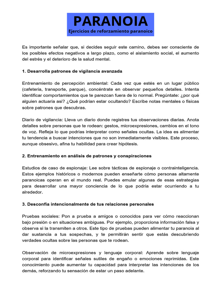 PARANOIA | PDF | Mente | Las emociones
