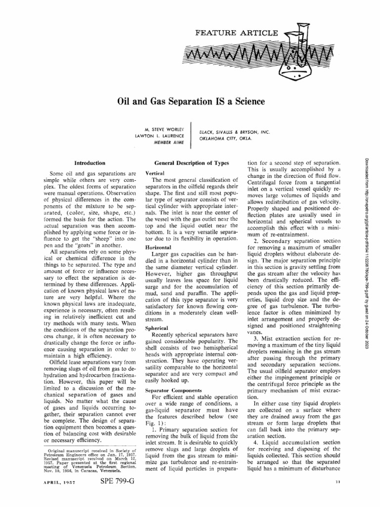 Oil and Gas Separation Is A Science 1698203914 | PDF | Reynolds Number ...