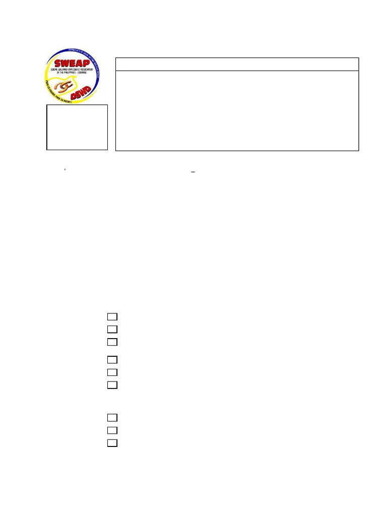 SWEAP Membership Application Form | PDF | Insurance | Government