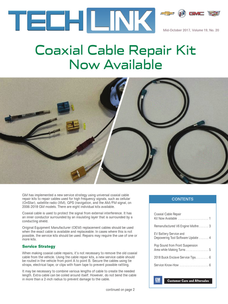 GM Coaxial Cable Repair Kits Overview | PDF | Cable Television ...