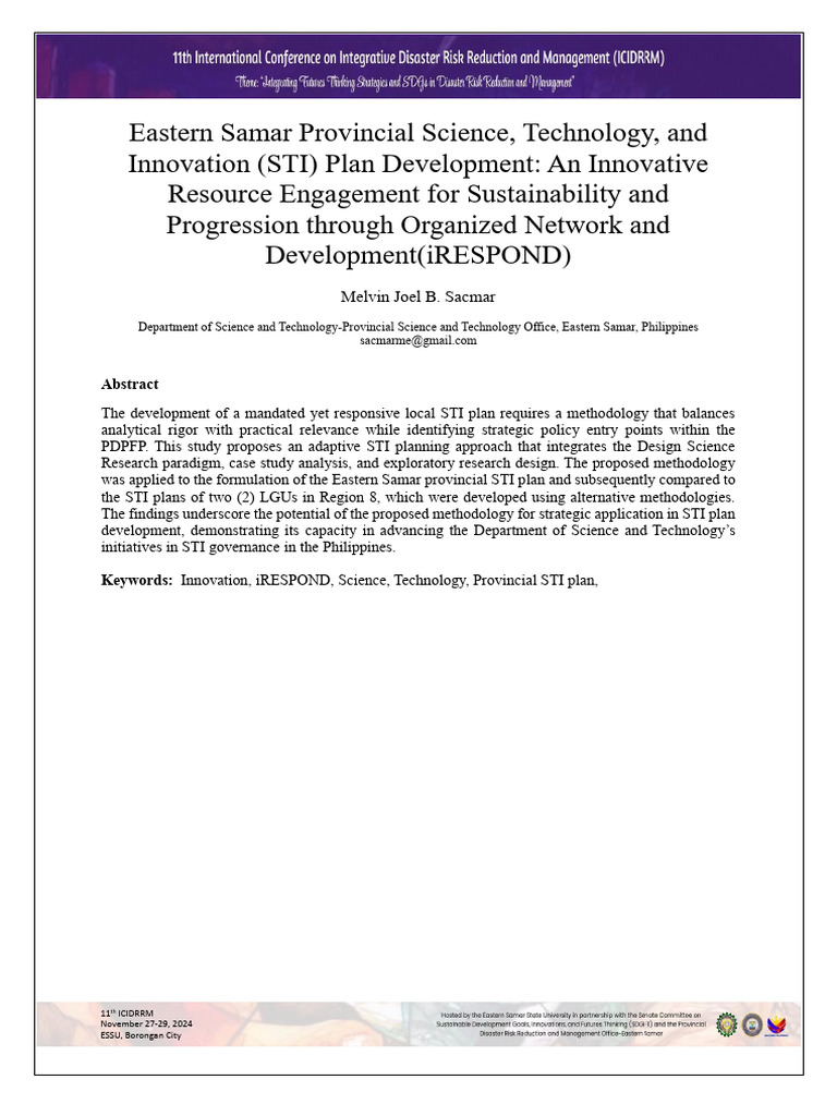 Innovative Resource Engagement For Sustainability and Progression ...