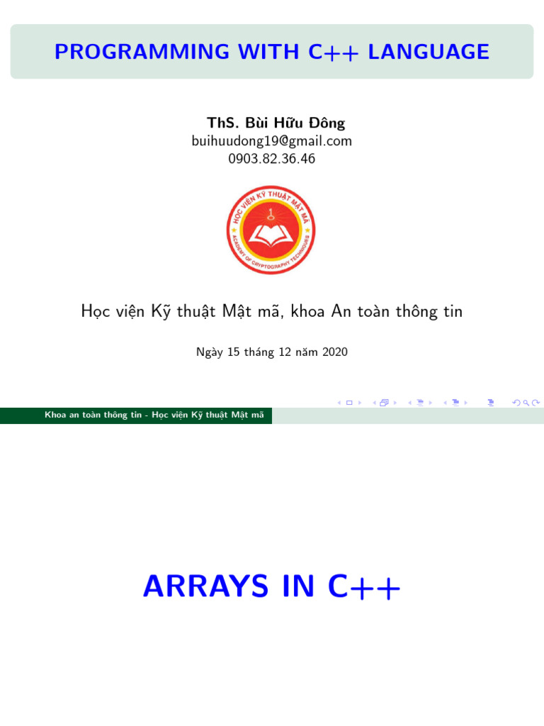 Lesson 07 - Multi-Dimension Arrays | PDF