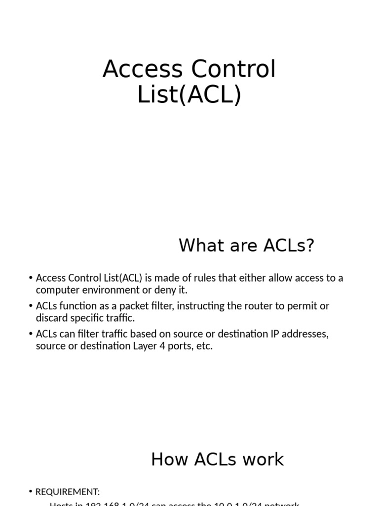 Access Control List (ACL) | PDF