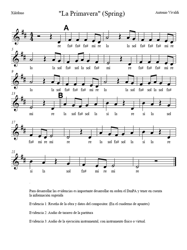 Primavera | PDF | Composiciones Musicales | Composiciones