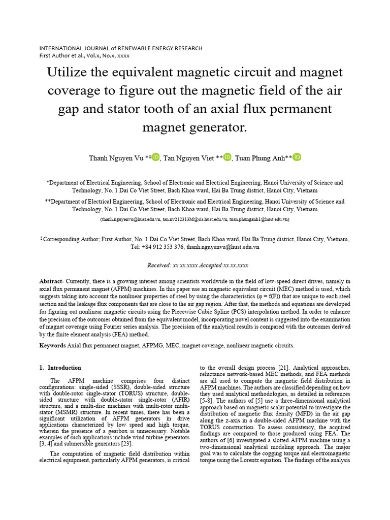 Magnetic Field Analysis in AFPM Generators | PDF | Magnetic Field ...