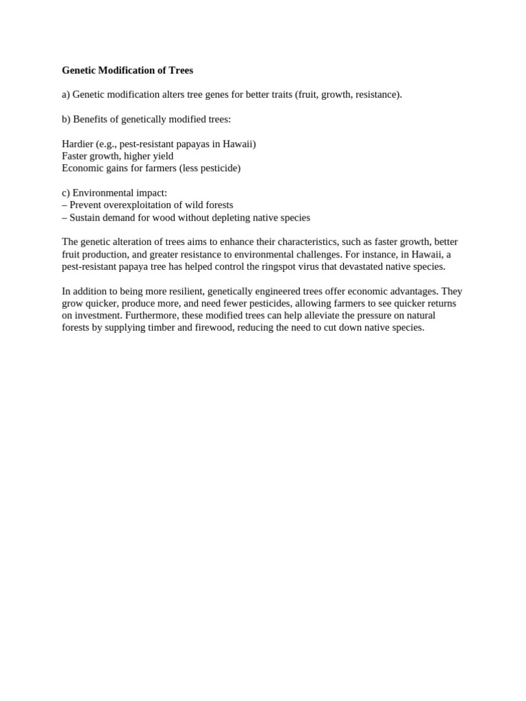 Genetic Modification of Trees | PDF