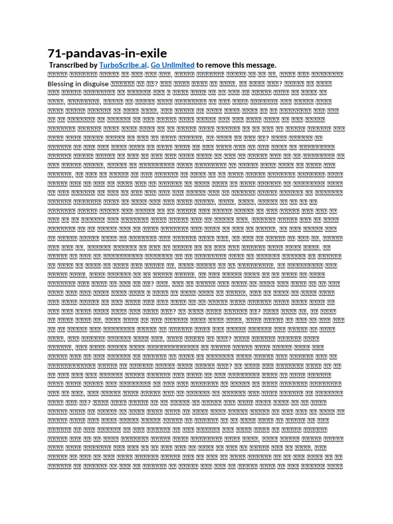 71 Pandavas in Exile | PDF
