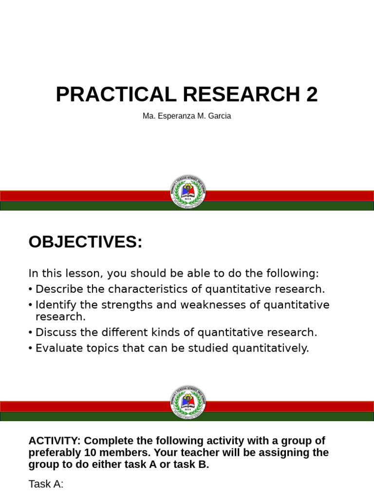 Quantitative Research Basics | PDF | Level Of Measurement | Dependent And Independent Variables